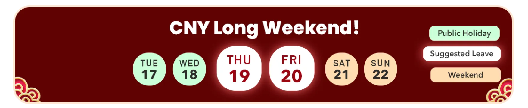 CNY WEEKEND GETAWAYS